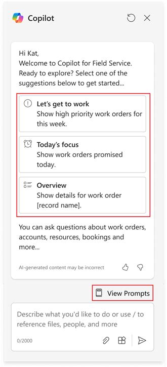Use Copilot In The Dynamics 365 Field Service Web Application Dynamics 365 Field Service