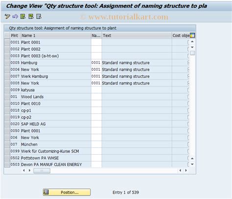 OMXE SAP Tcode Assign Naming Structure To Plant