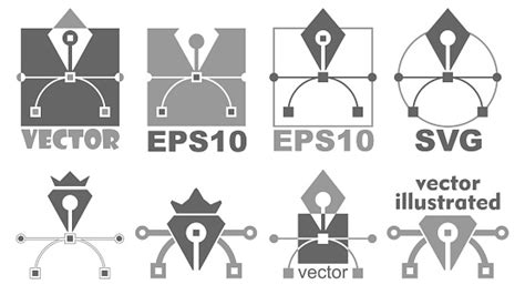 펜 도구 아이콘입니다 베 지 어 곡선 그래픽 디자인 기호입니다 Eps 및 Svg 그래픽을 편집 하 고 확장 가능한 컴퓨터입니다 벡터 세트 디자인 전문가에 대한 스톡 벡터