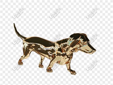 현실적인 강아지 요소 소재 메탈릭 골드 질감 Png 일러스트 무료 다운로드 Lovepik