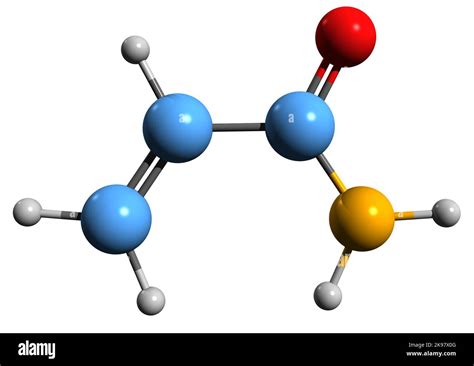 3d Image Of Acrylamide Skeletal Formula Molecular Chemical Structure