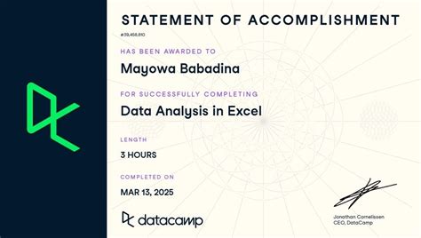 Dataanalysis Excel Datacamp Learning Upskilling Datascience