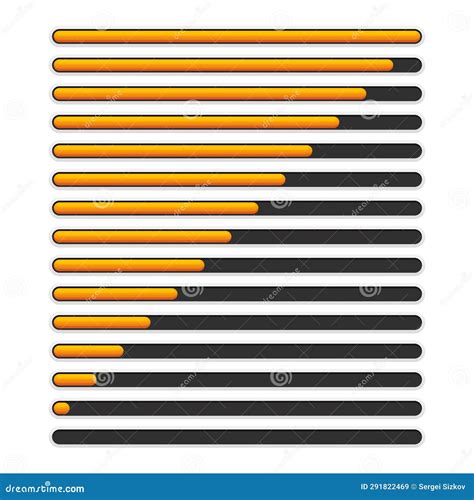 Progress Loading Bar Set On White Background Vector Stock Vector Illustration Of Color