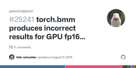 torch bmm produces incorrect results for gpu fp16 tensors with batch