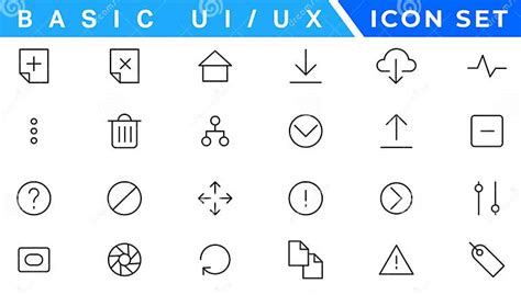 ui ux icon set user interface iconset collection stock illustration