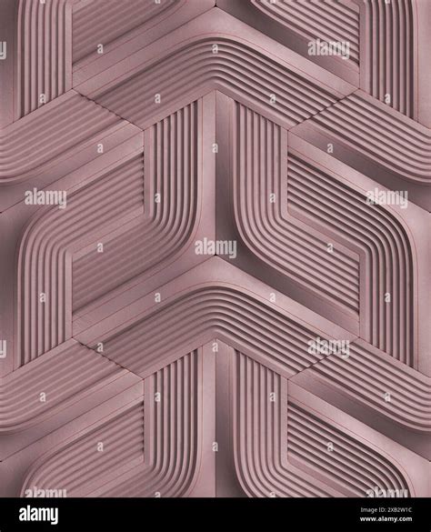 An Abstract Geometric Pattern Featuring Interlocking Layers Of Pink