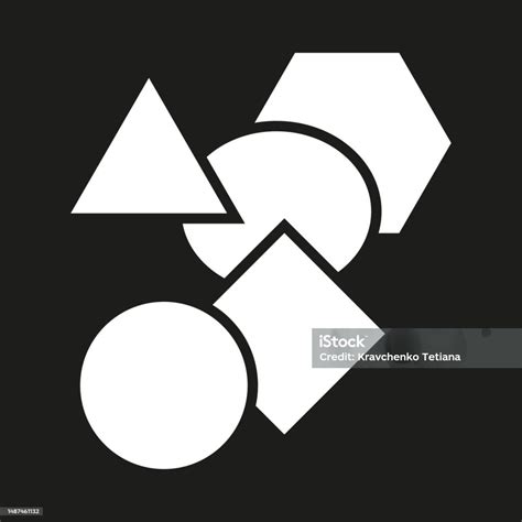 기하학적 아이콘 겹치는 원 정사각형 및 삼각형이 있는 로고 모양 건설 건물 구조 및 조립 기호 아이콘입니다 스톡 이미지 3가지 개체에 대한 스톡 벡터 아트 및 기타 이미지