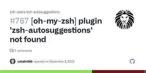 Oh My Zsh Plugin Zsh Autosuggestions Not Found · Issue 767 · Zsh Userszsh Autosuggestions