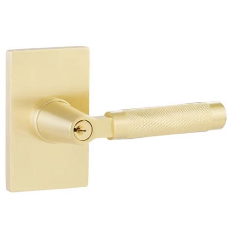 Emtek Select Knurled Keyed Entry Door Lever Set With L Square Stem Low Price Door Knobs