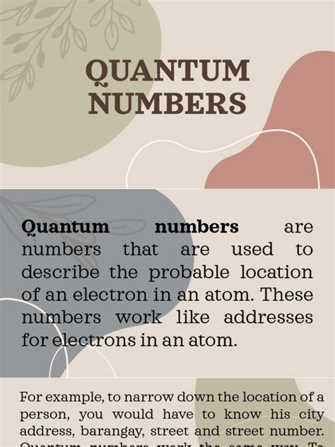 Quantum Numbers Pdf Atomic Orbital Chemical Physics