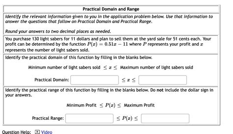 Solved Practical Domain And Range Identify The Relevant