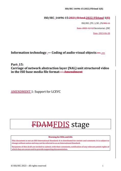 ISO IEC Amd Information Technology Coding Of Audio Visual Objects Part