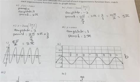 Solved Find The Amplitude And Calculate The Period Of Each Trigonometric Answer
