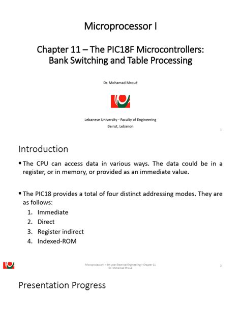 Lu Microprocessor I Chap11 The Pic18f Microcontrollers Bank Lu Microprocessor I Chap11 The Pic18f Microcontrollers Bank