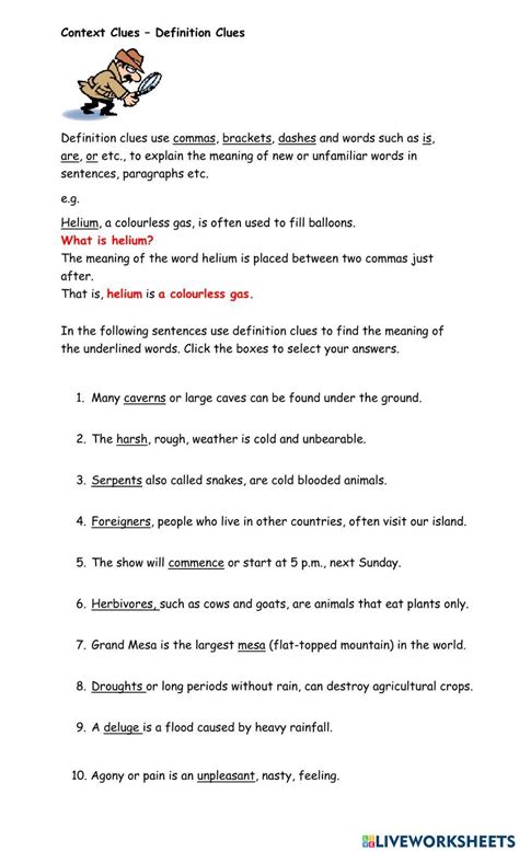 Context Clues Worksheets Ereading Worksheets Worksheets Library