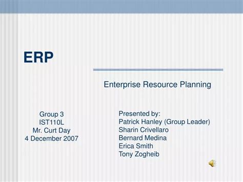 PPT ERP PowerPoint Presentation Free Download ID 1106601