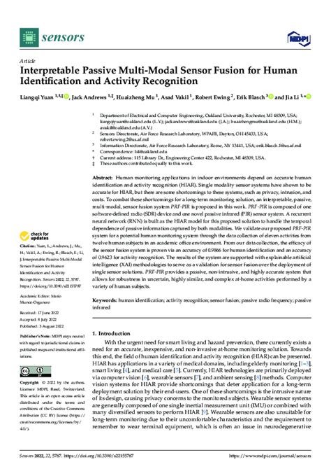 Pdf Interpretable Passive Multi Modal Sensor Fusion For Human
