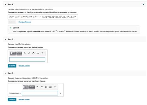 Solved Part A Calculate The Concentrations Of All Species Chegg