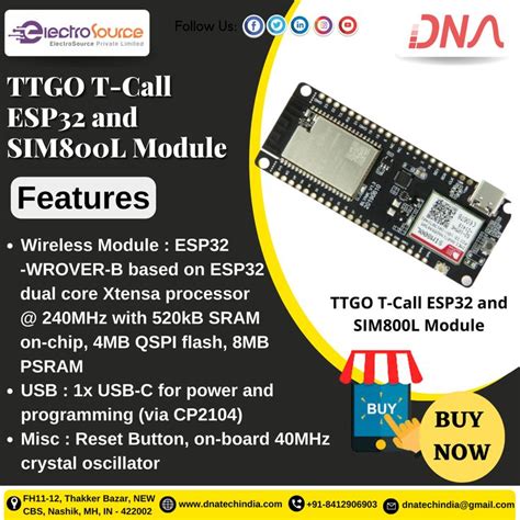 Module Ttgo T Call Esp32 And Sim800l Module