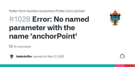 Error No Named Parameter With The Name Anchorpoint · Issue 1028 · Flutter Form Builder