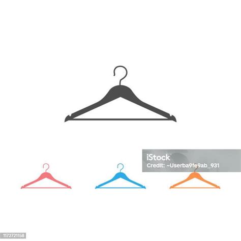 옷걸이 아이콘 설정 로고 템플릿 흰색 배경에 격리 벡터 일러스트레이션 0명에 대한 스톡 벡터 아트 및 기타 이미지 0명 걸이 장비 단순함 Istock