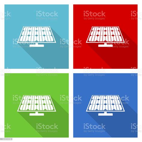 태양 전지 패널 청정 에너지 전원 벡터 아이콘 웹 디자인 및 모바일 애플 리 케이 션에 대 한 Eps 10에 평면 디자인 기호의 집합 0명에 대한 스톡 벡터 아트 및 기타