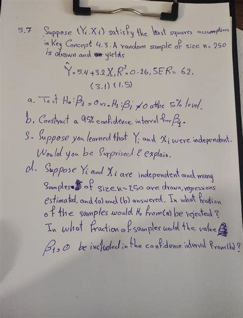 Solved Squares Assumptions S A 5 7 Suppose V X Satisfy