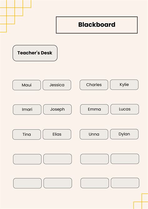Classroom Seating Chart Download In Pdf Illustrator