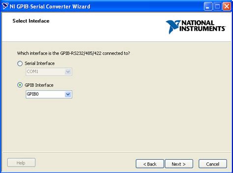 Selecting An Interface Ni