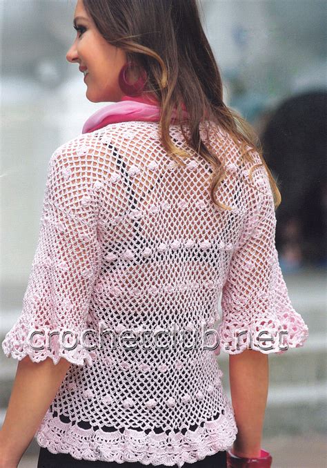 Розовая кофточка крючком Вязание Крючком Блог Настика