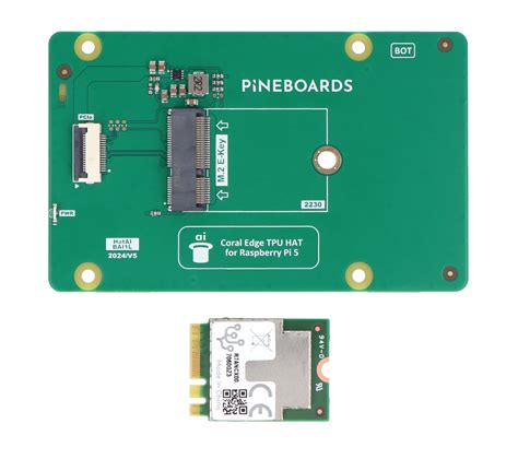Pineboards Hat Ai Coral Tpu Pcie M 2 E Key Adapter For Raspberry Pi 5 Botland Robotic Shop