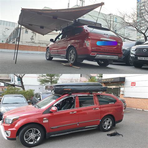 쌍용 코란도스포츠 어닝 루프탑텐트 설치 툴레 가로바 아이캠퍼 준캐리어 인천 부천 김포 툴레매장