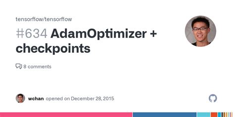AdamOptimizer Checkpoints Issue Tensorflow Tensorflow GitHub
