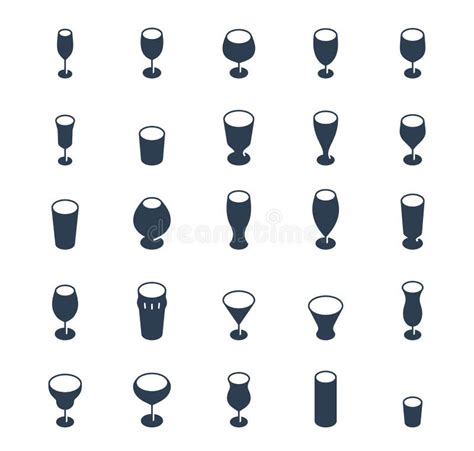 Bar Glasses Icon Set Stock Vector Illustration Of Alcohol 164476039