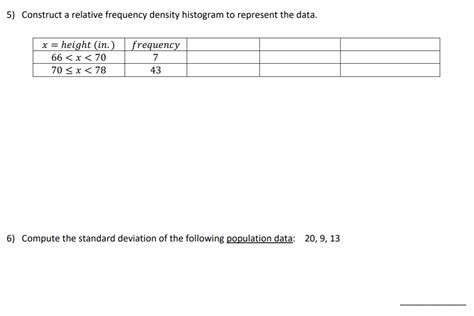 Solved 5 Construct A Relative Frequency Density Histogram