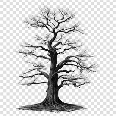 투명 한 배경 에 고립 된 은 나무 프리미엄 Ai 생성 Psd