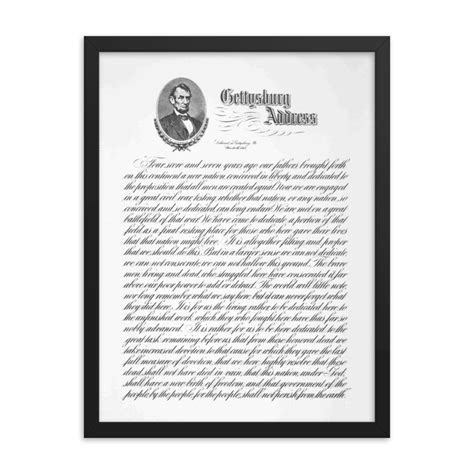The Gettysburg Address Framed Print Etsy