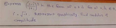 R Sqrt Represent Grophically Find Modulus Ornplitude