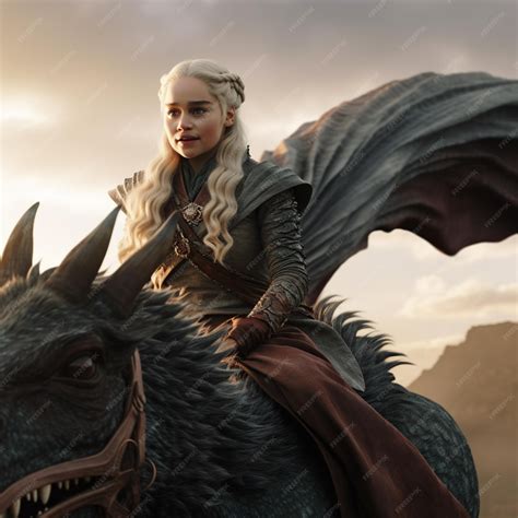 Premium Ai Image Daenerys Targaryen Riding A Dragon Beautiful Image