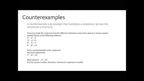 1 2 1 3 Exploring The Validity Of Conjectures And Finding A Counterexample YouTube