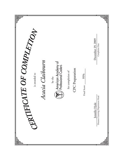 Medical Coding Certificate Pdf