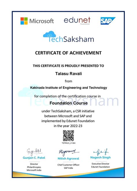 Ravali Talasu On Linkedin Techsaksham