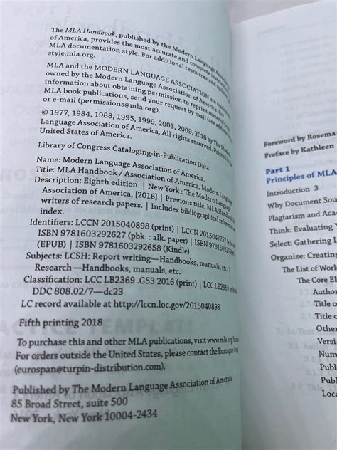 Mla Handbook 8th Edition