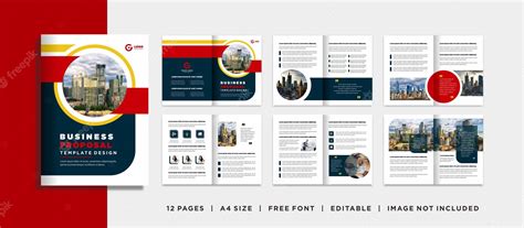 미니멀리스트 비즈니스 제안서 또는 회사 프로필 회사 브로셔 레이아웃 디자인 템플릿 프리미엄 벡터