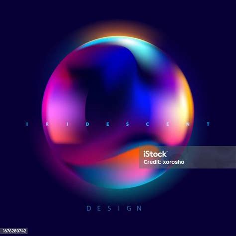 유체 3d 구 어두운 배경에 무지개 빛깔의 화려한 공 액체에 대한 스톡 벡터 아트 및 기타 이미지 액체 다중 색상
