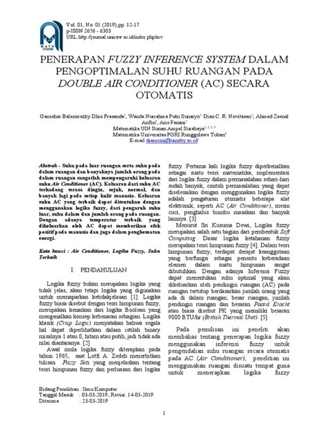 Penerapan Fuzzy Inference System Dalam Pengoptimalan Suhu Ruangan Pada