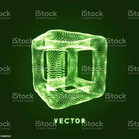 The Cube Consisting Of Points Connection Structure 3d Grid Design Technology Style Molecular