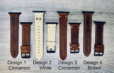 Monogrammed Vintage Leather Watch Band Custom Hand Made Apple I Watch