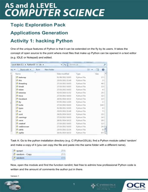 A Level Computer Science Topic Exploration Pack Types Of