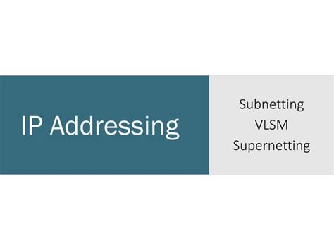 Ip Addressing Subnetting Vlsm Supernetting Pdf Computer